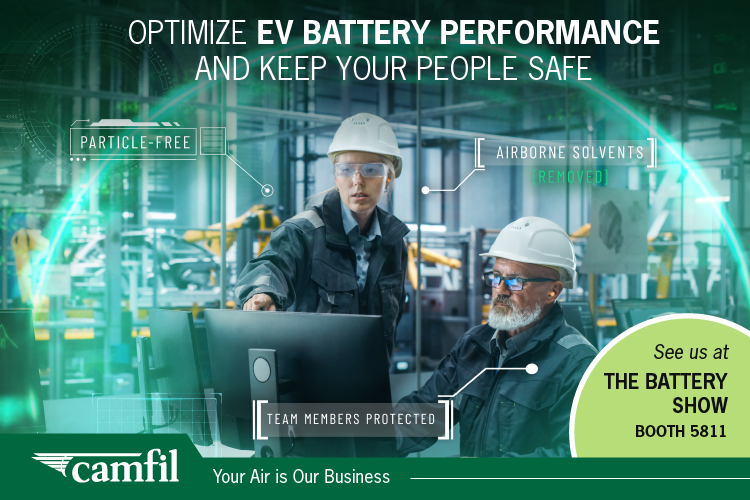 Camfil USA Filtration For EV Battery Manufacturing to Showcase ...